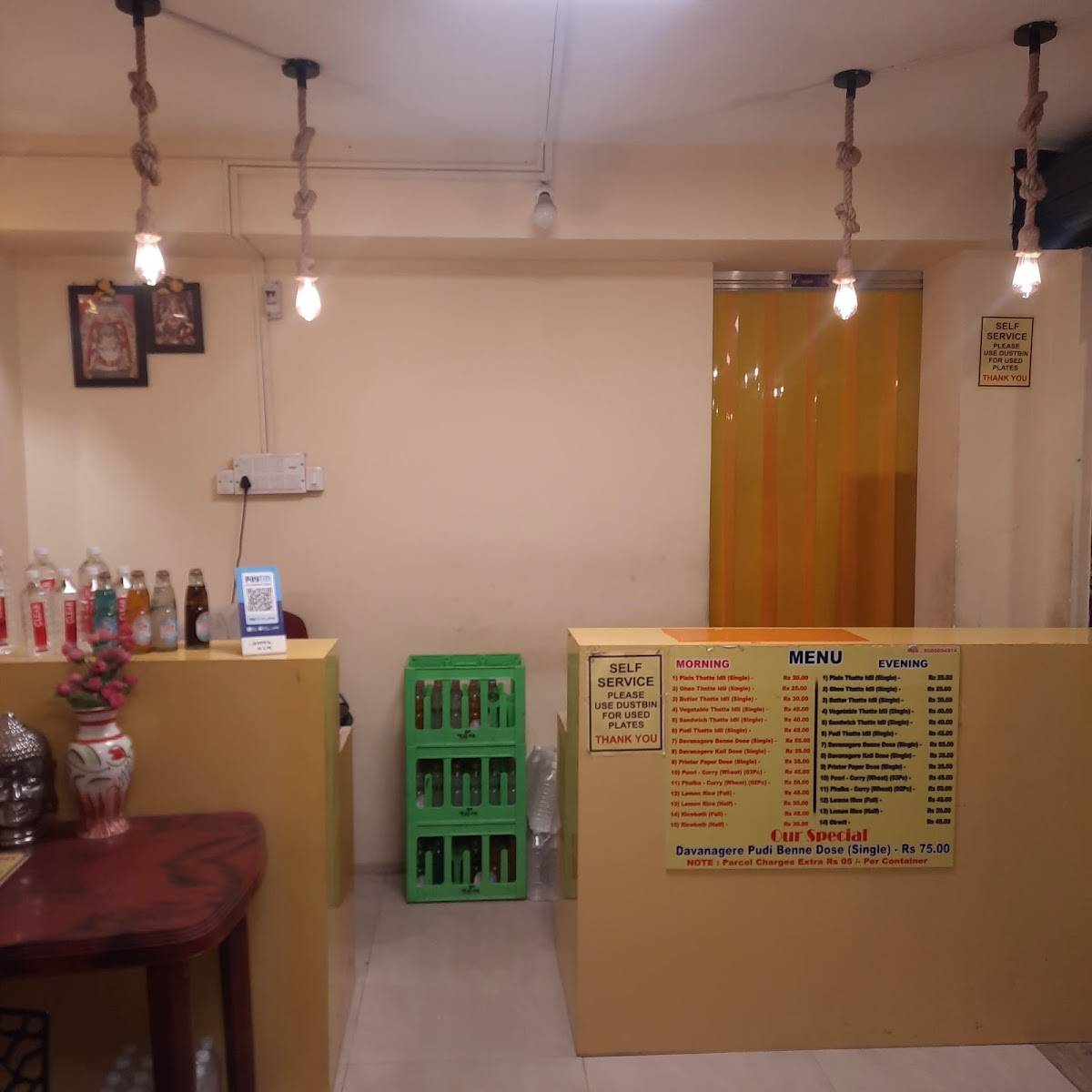 Menu at Brahmins Thatte Idli Corner, Bengaluru