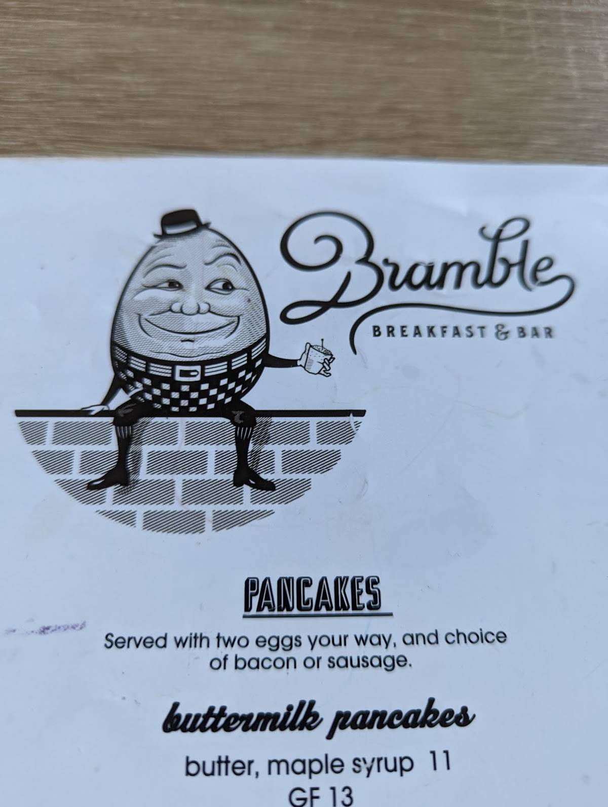 Menu at Bramble Breakfast & Bar - Downtown, Tulsa, E 6th St