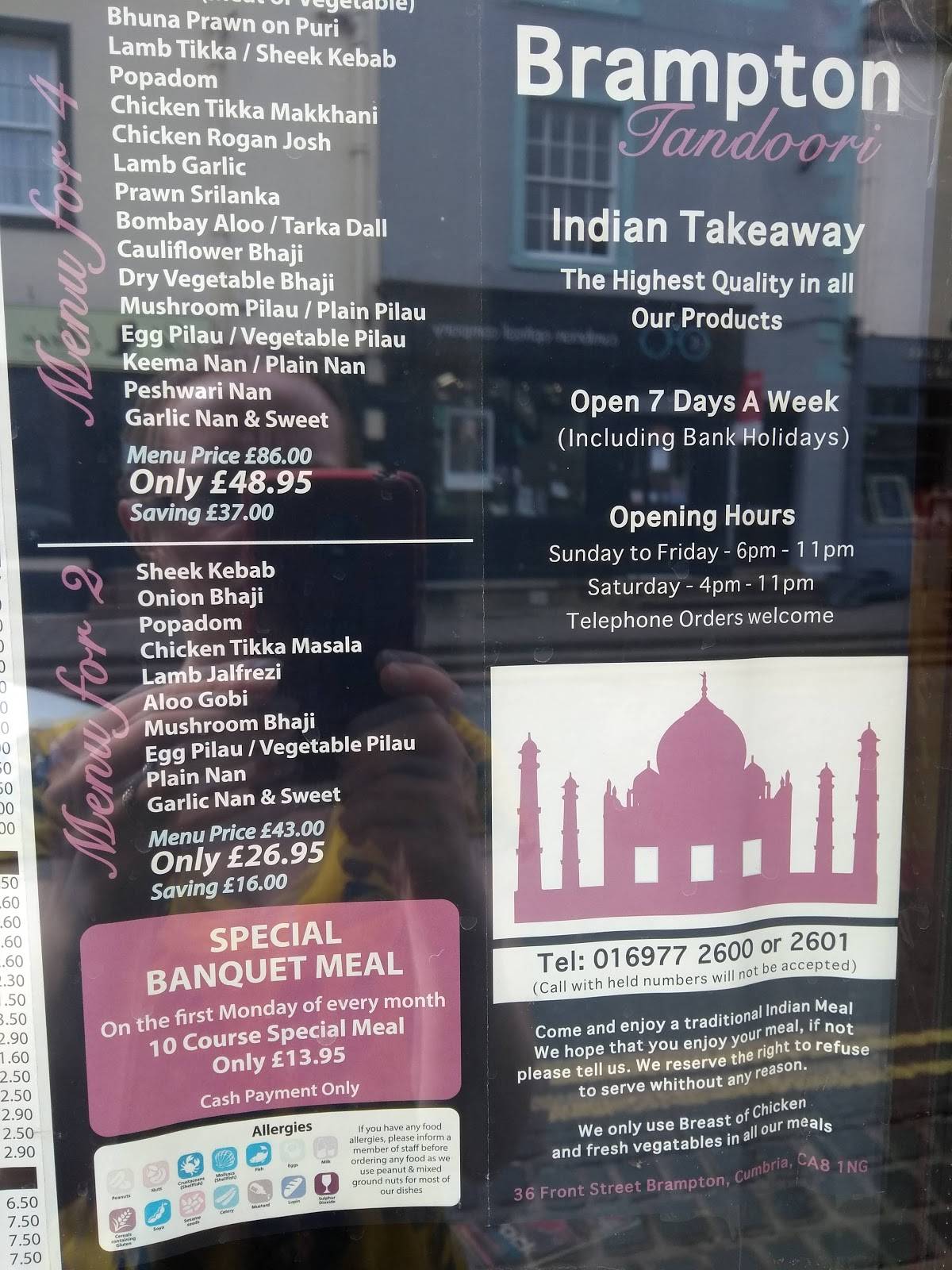 Menu at Brampton Tandoori fast food, Brampton
