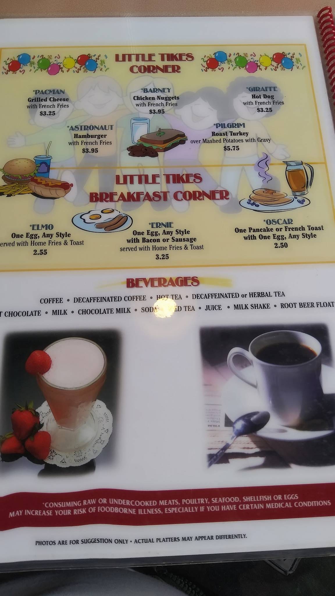 Menu at Breakfast Hut restaurant, Reading