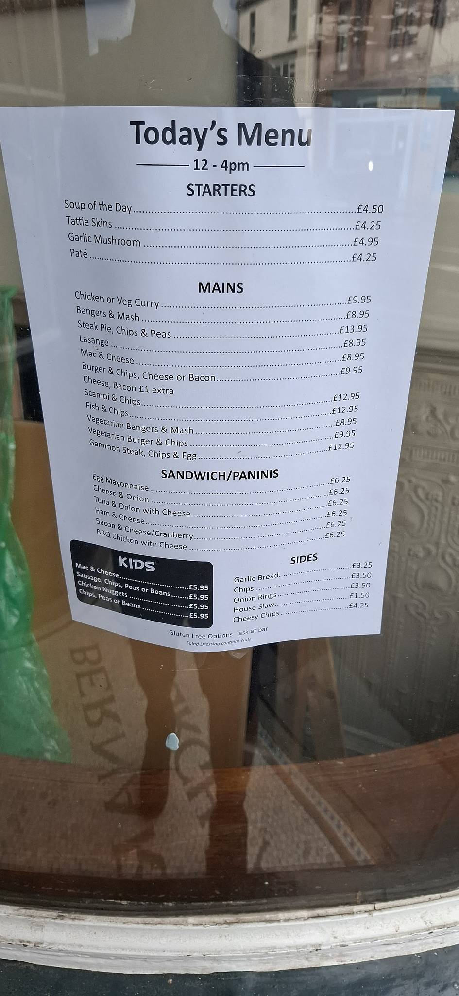 Menu at Brewers Arms pub & bar, Berwick-upon-Tweed