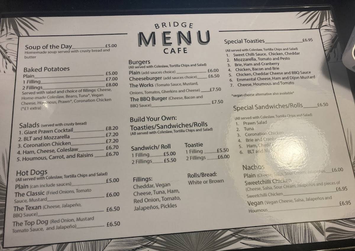 Menu at Bridge Cafe Oban Ltd, Oban