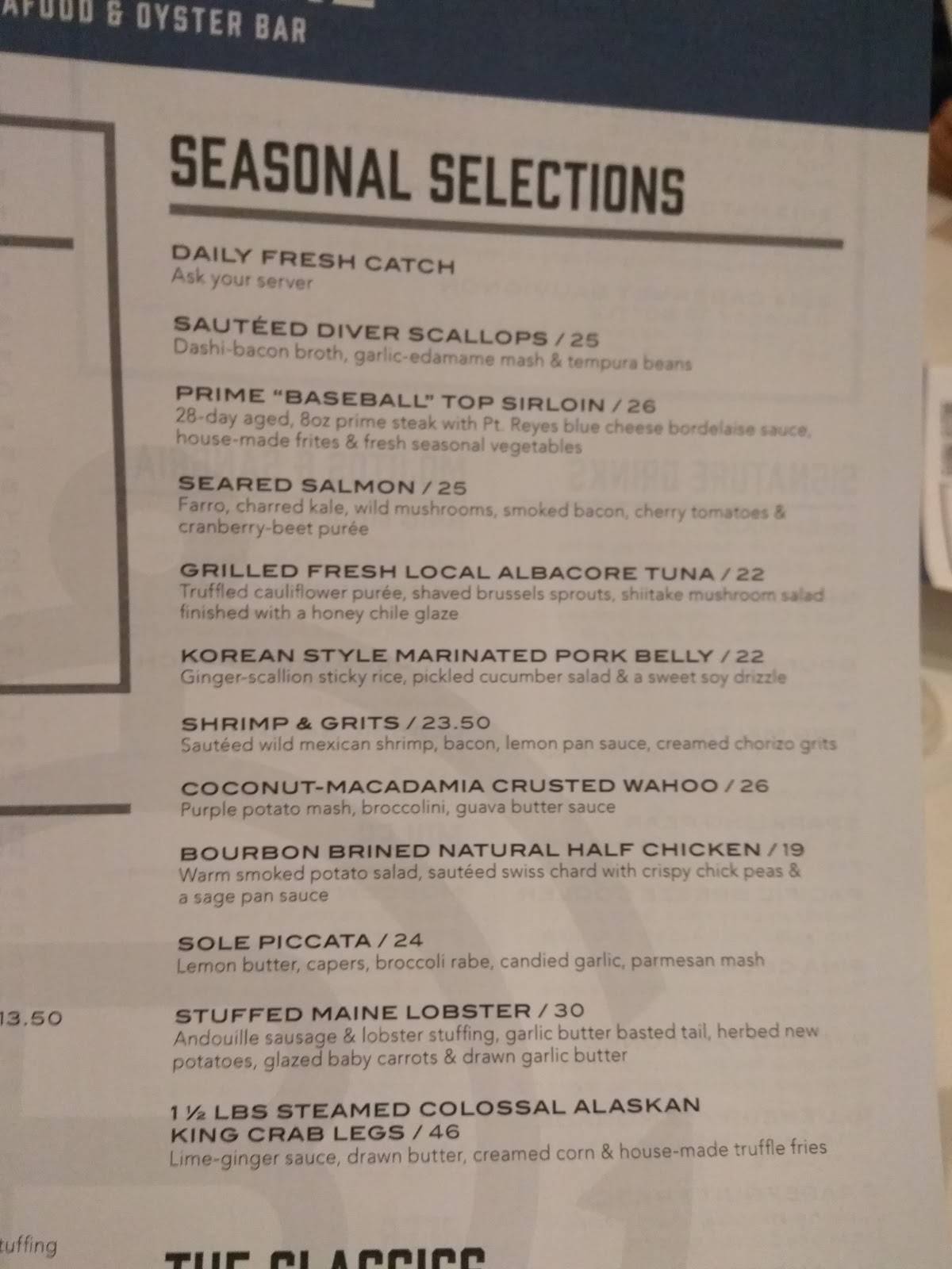 Menu at Brigantine Seafood & Oyster Bar, La Mesa, Fuerte Dr