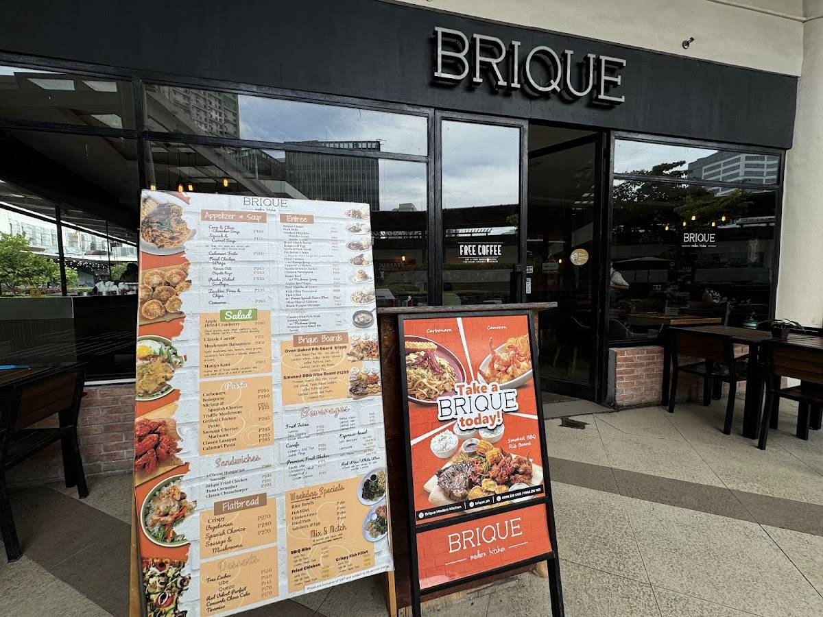 Menu at Brique Modern Kitchen cafe, Cebu City, ayala center cebu