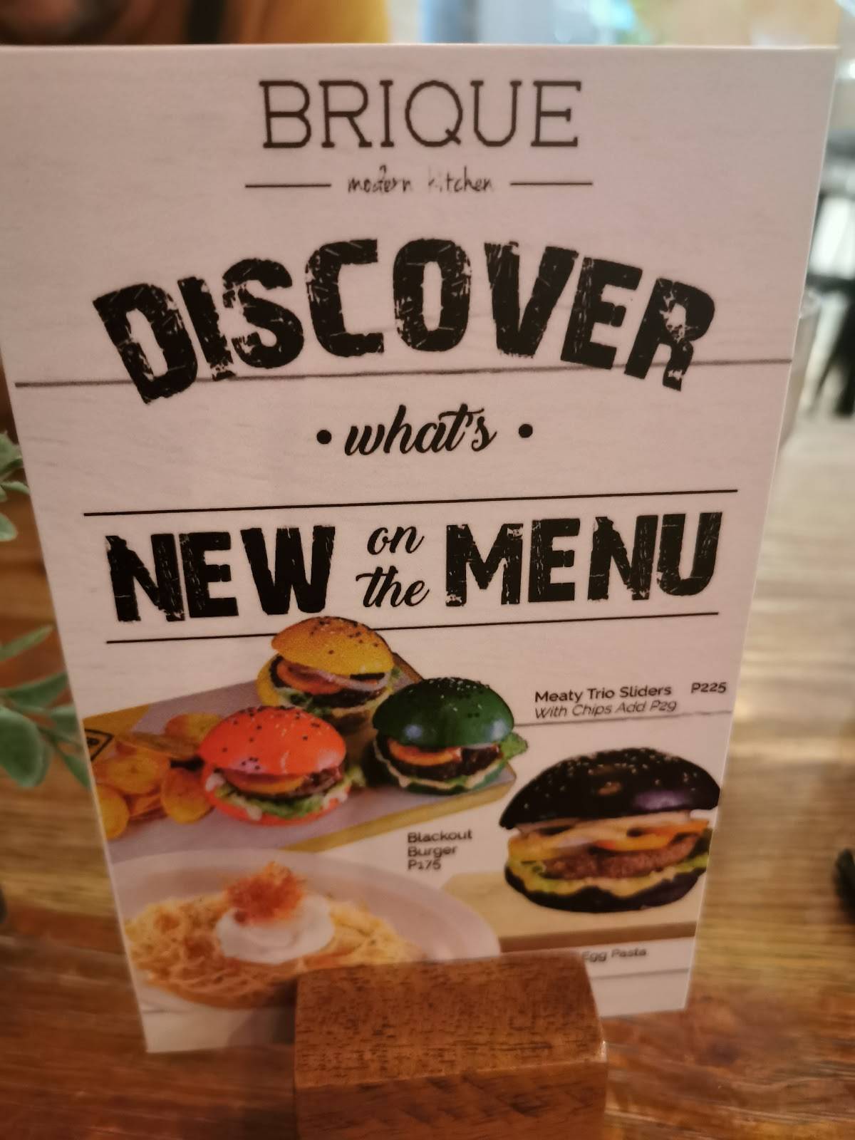 Menu at Brique Modern Kitchen cafe, Cebu City, ayala center cebu
