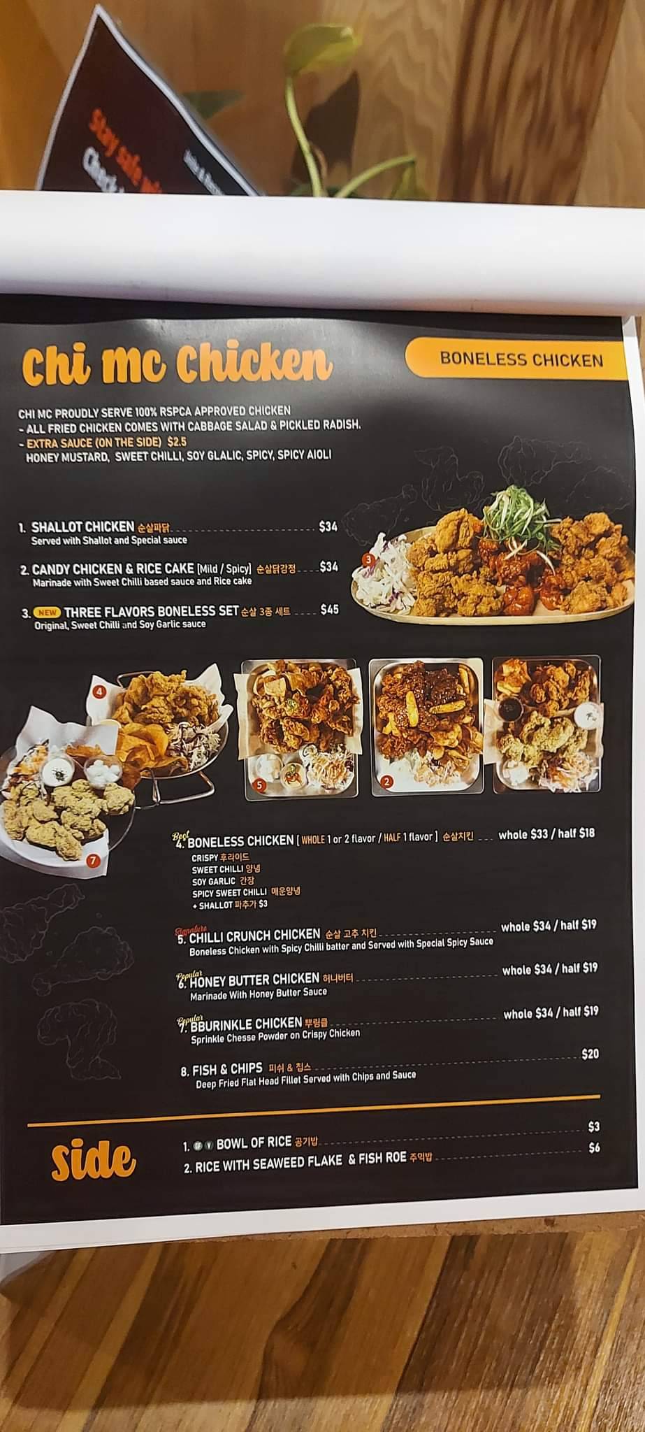 Menu at Chi Mc Korean Resturant restaurant, Brisbane City