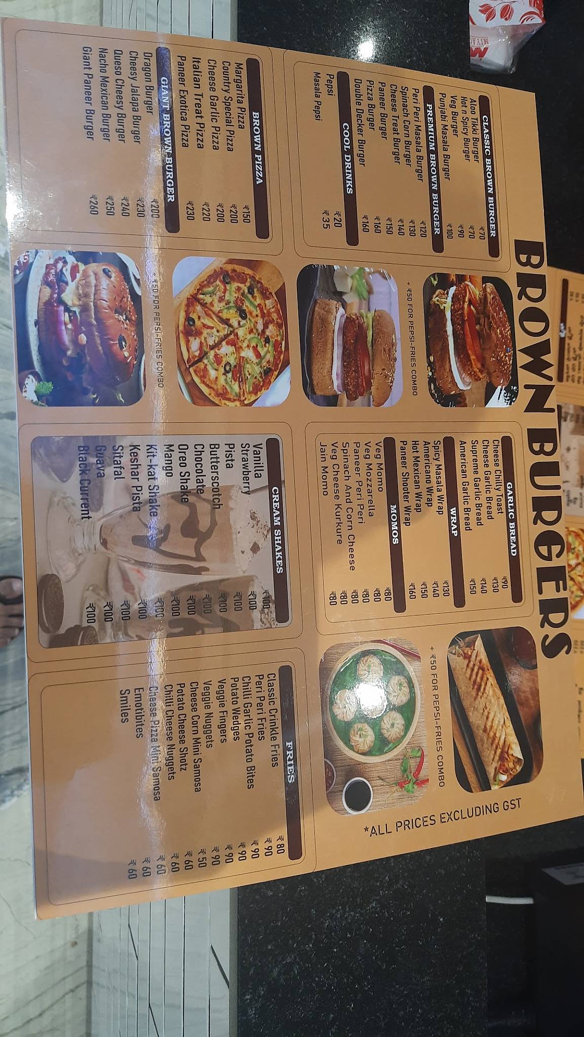 Menu at Brown Burgers, Bengaluru