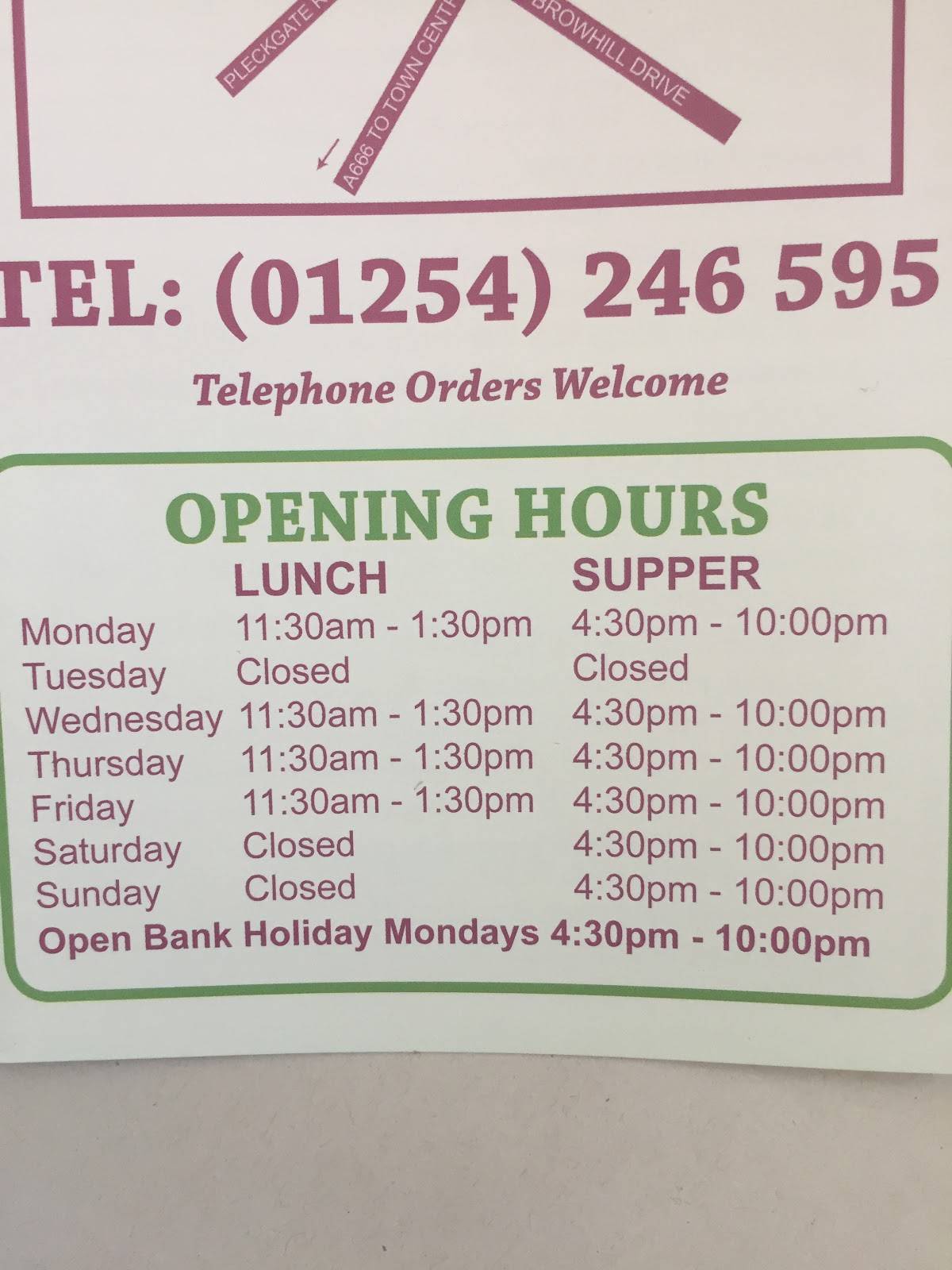 Menu at Brownhill Chippy fast food, Blackburn