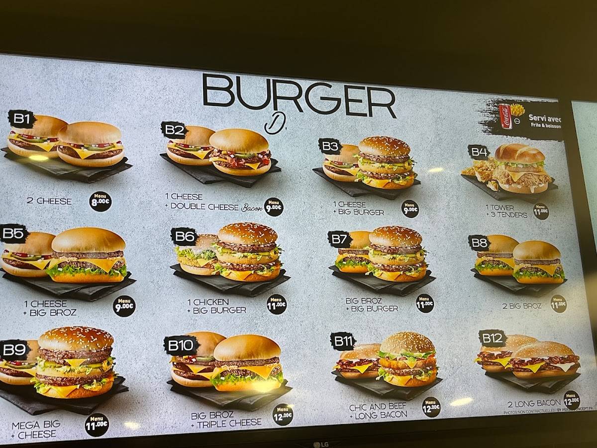 Menu au Broz (Burger & Co.) restaurant, Paris, 125 Rue de Vaugirard