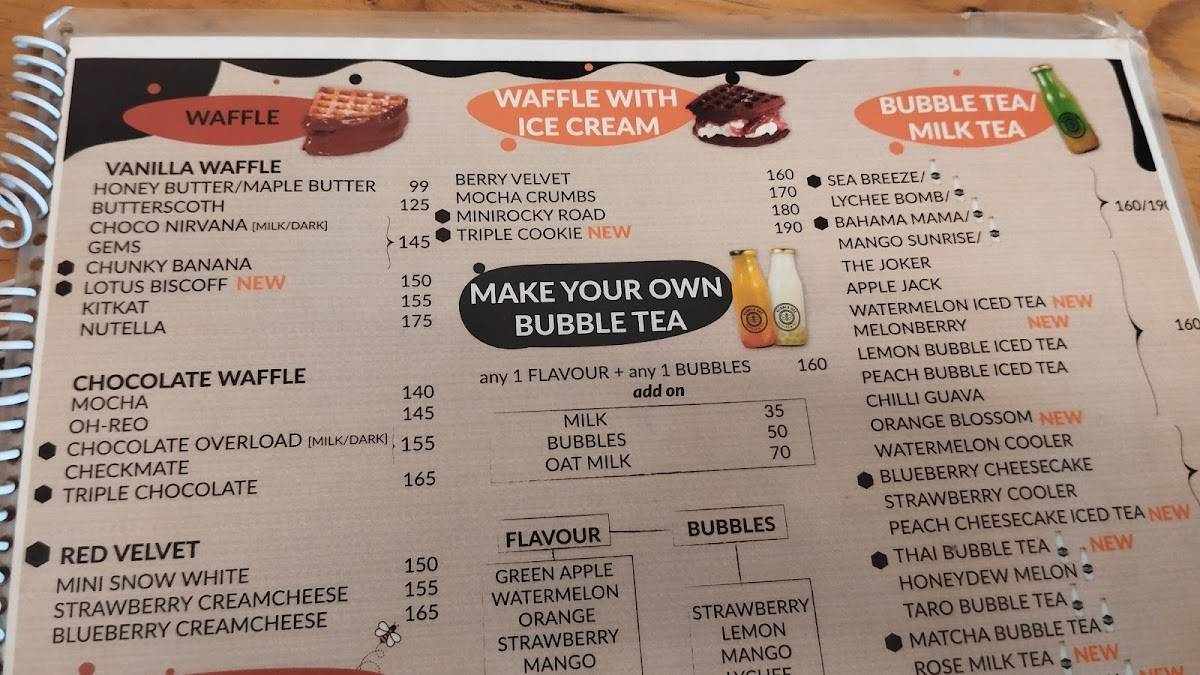 Menu at Bubble bee Waffles & Tea, Virar