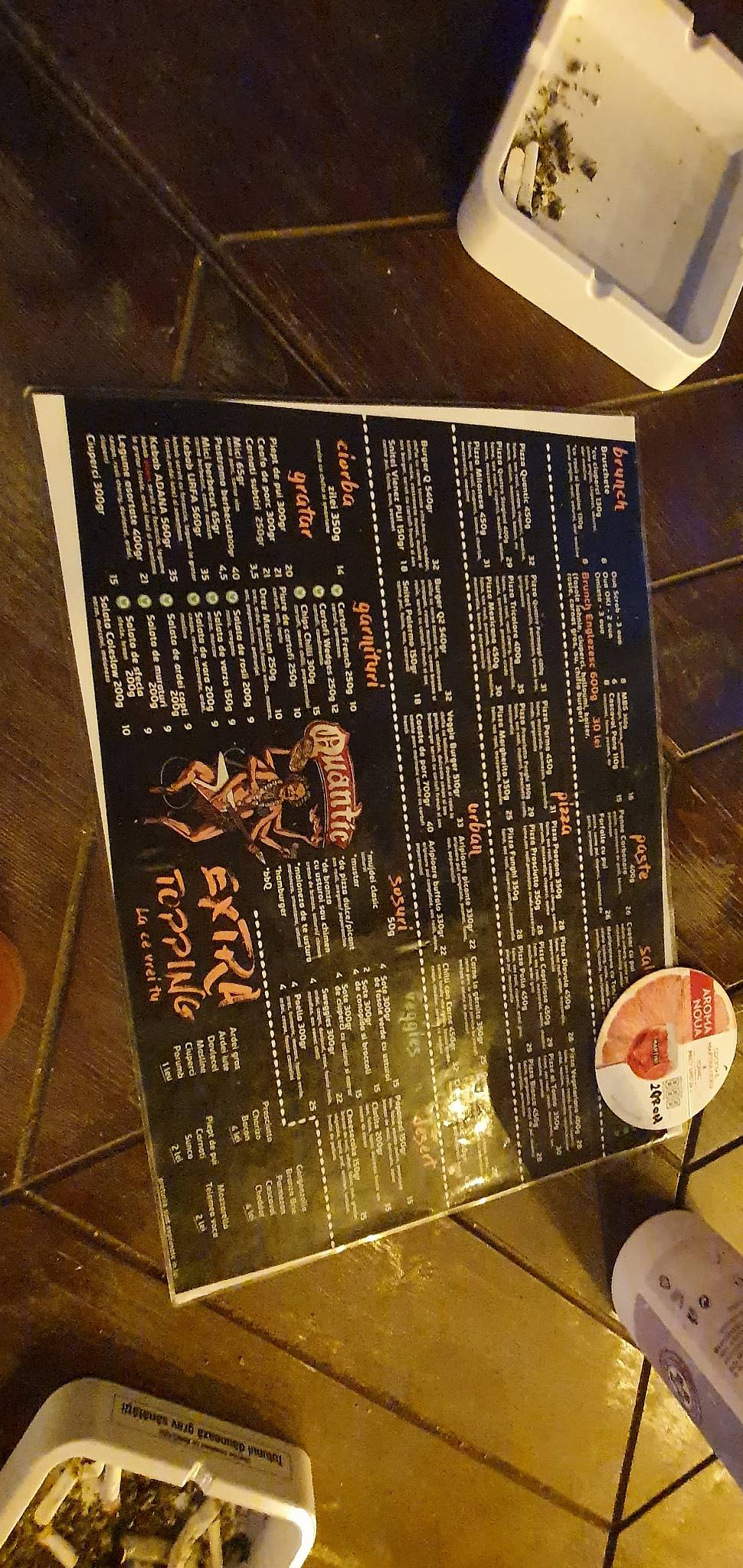 Menu at Quantic Pub, Bucharest