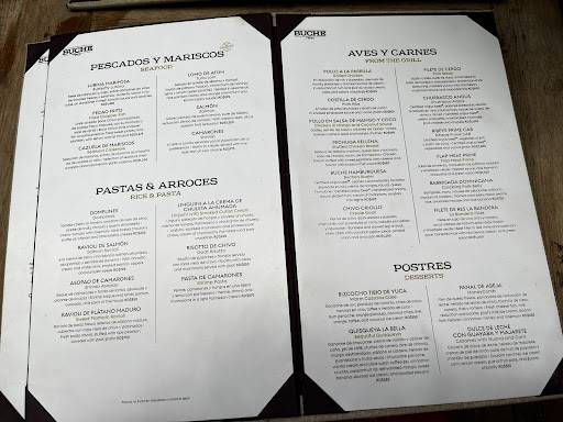 Menu at Buche Perico restaurant, Santo Domingo, C. El Conde 53