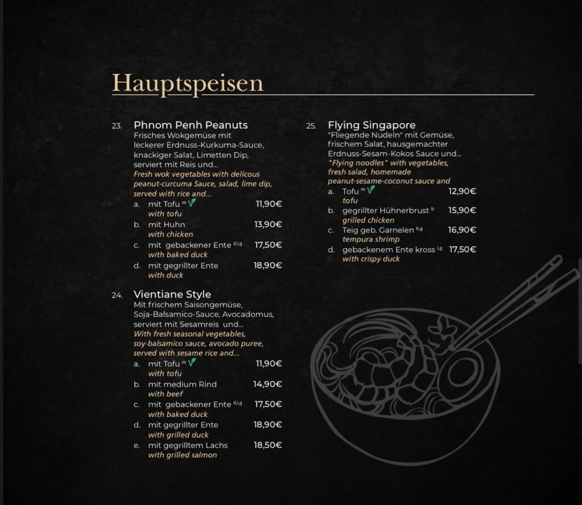 Speisekarte von Buddha Lounge restaurant, Kiel