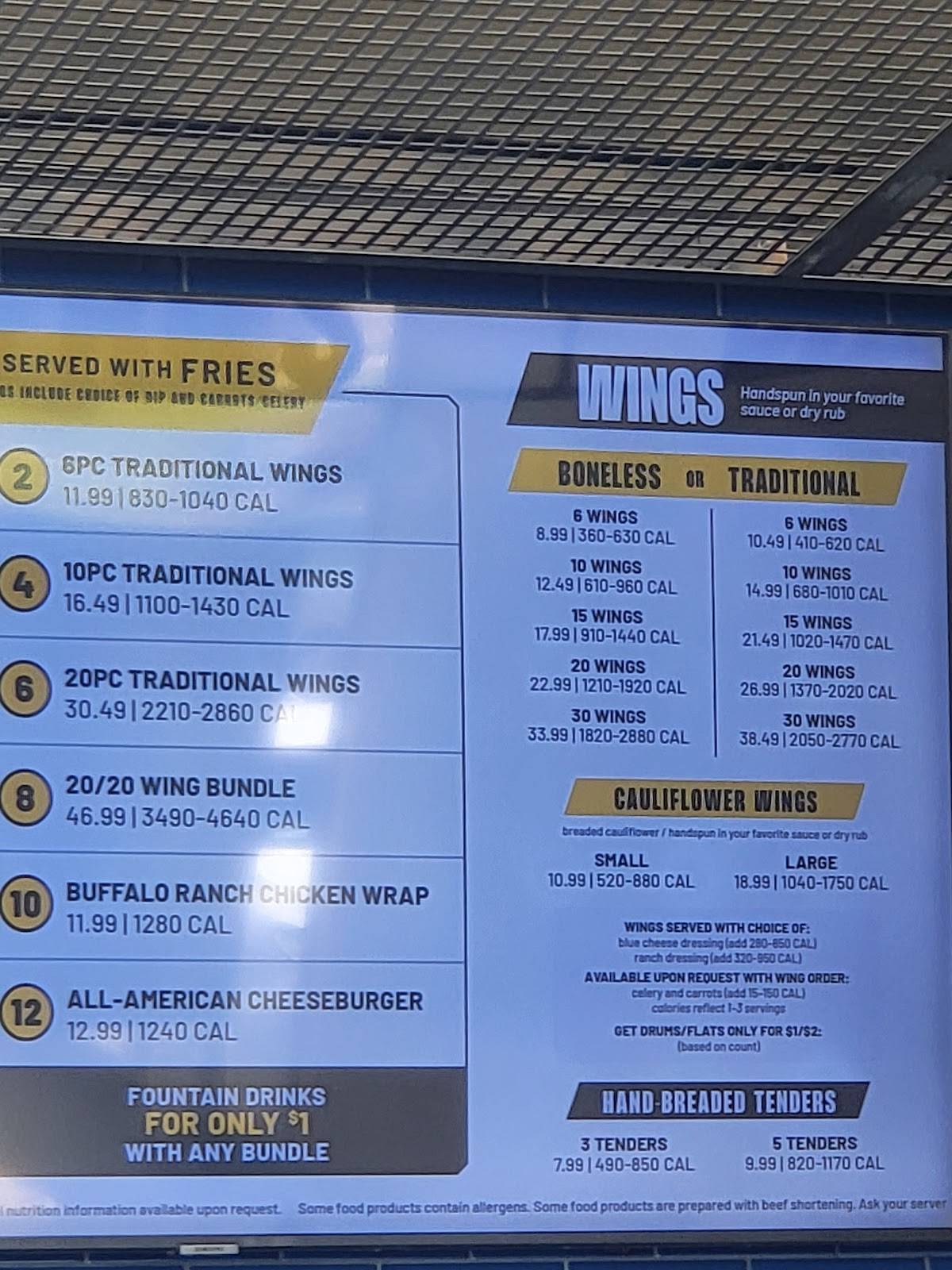 Menu at Buffalo Wild Wings 'GO' restaurant, Houston, W Sam Houston Pkwy N