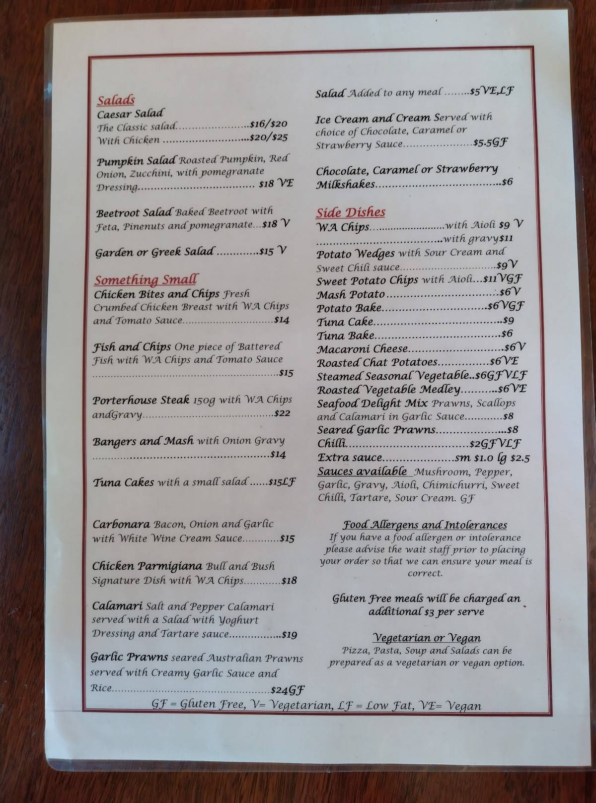 Menu at Boyanup Tavern pub & bar, Boyanup