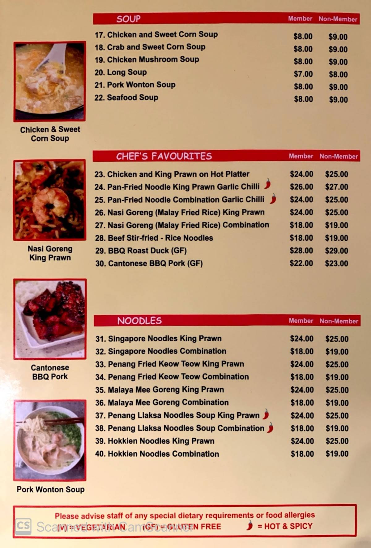 Menu at BungaRaya@Easts restaurant, East Maitland