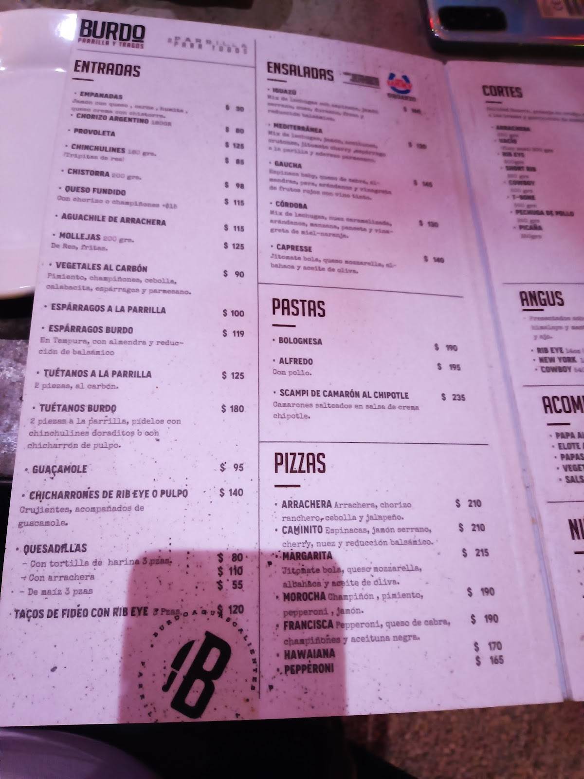 Carta de Burdo Parrilla Pública, Aguascalientes