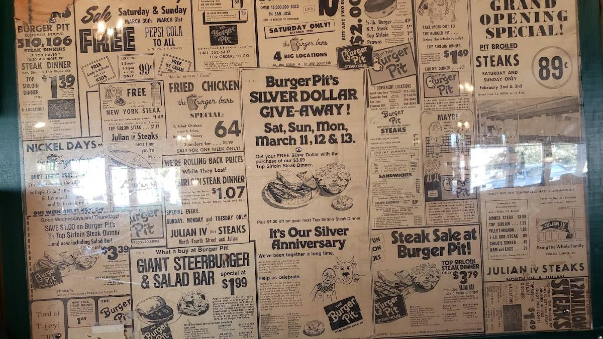 Menu at Burger Pit restaurant, San Jose
