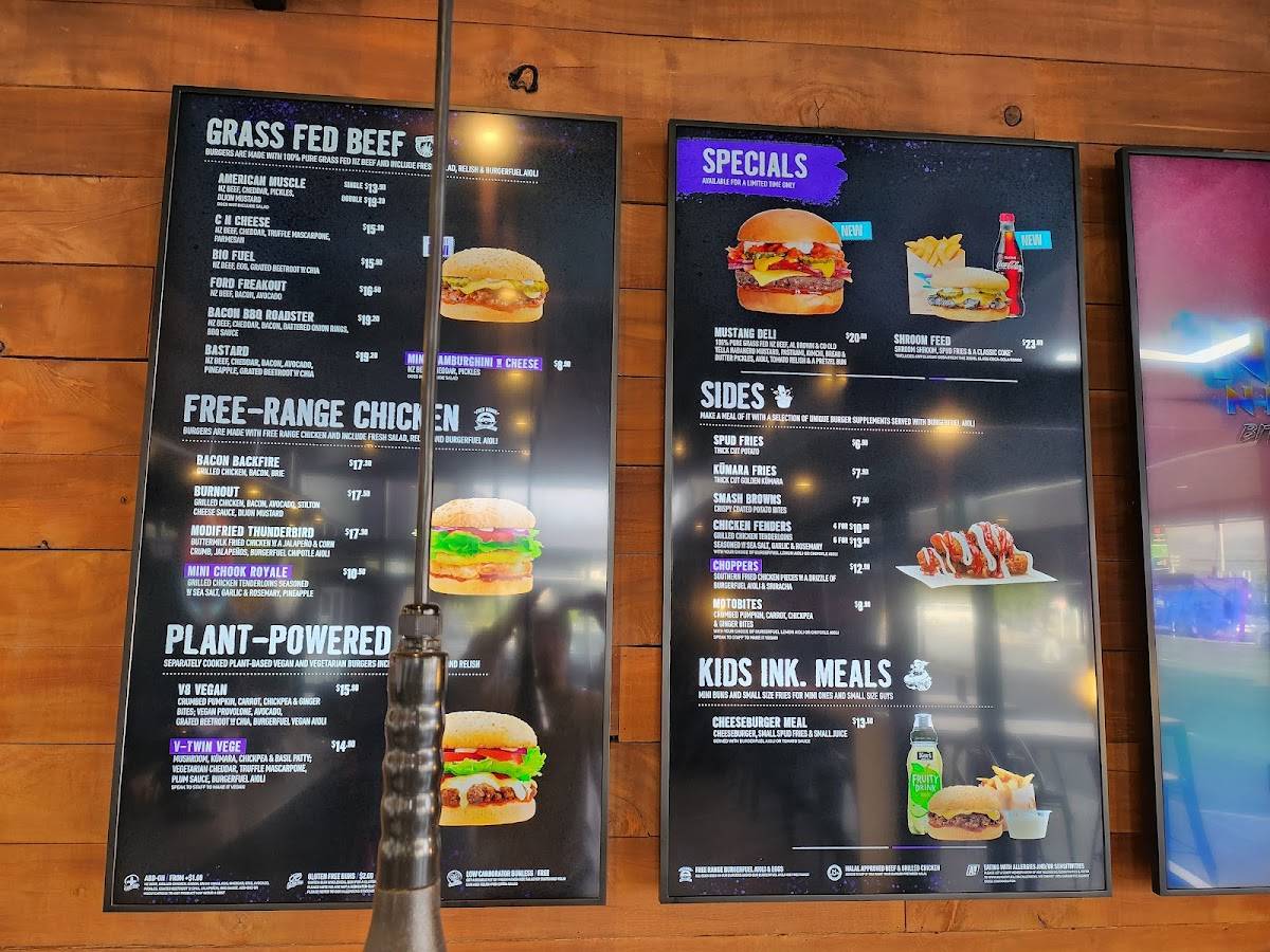 Menu at BurgerFuel Ferrymead restaurant, Christchurch, 15/1005 Ferry Rd