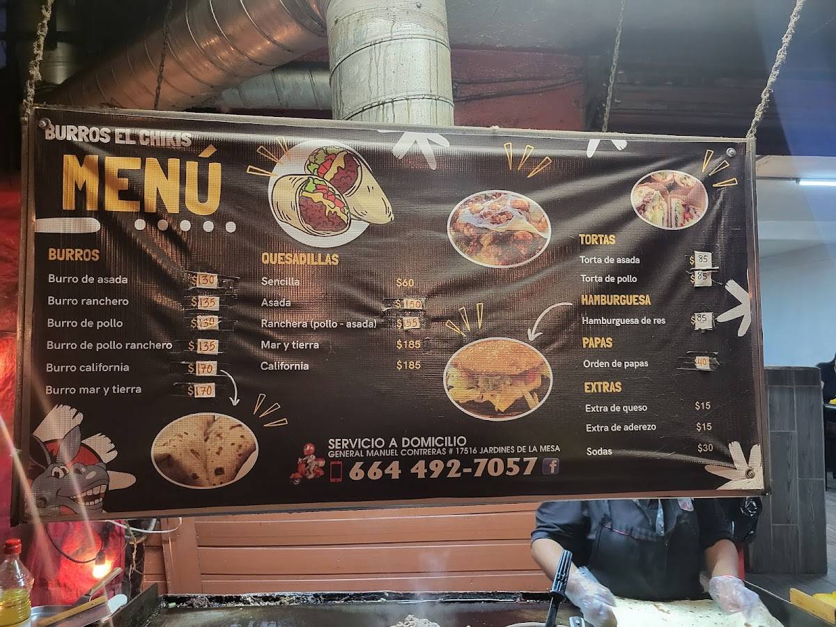 Carta del restaurante Burros Percherones El CHIKIS, Tijuana