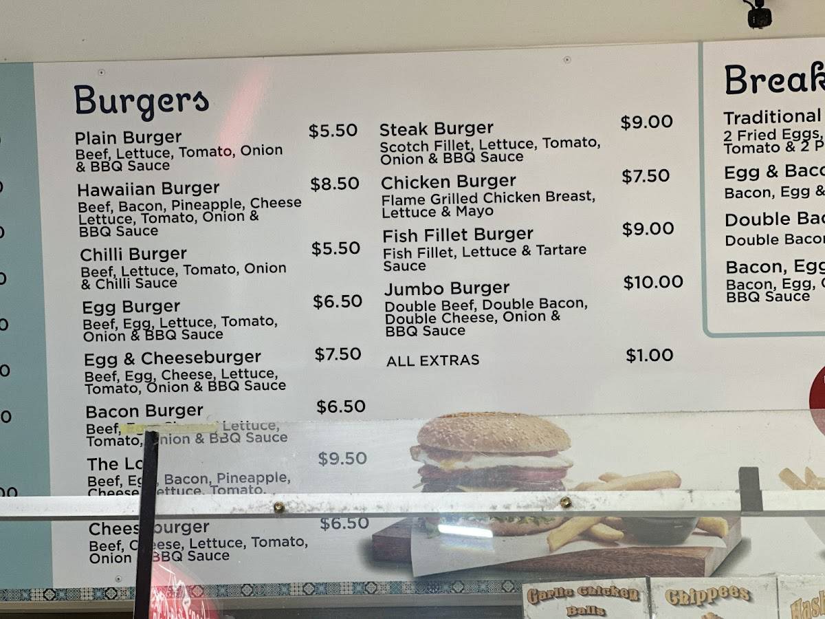 Menu at Buzzy Bee's Burger House fast food, Cambridge Park
