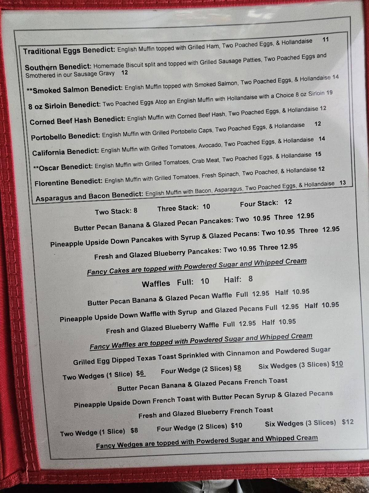 Menu at C.J. Cannon's restaurant, Vero Beach