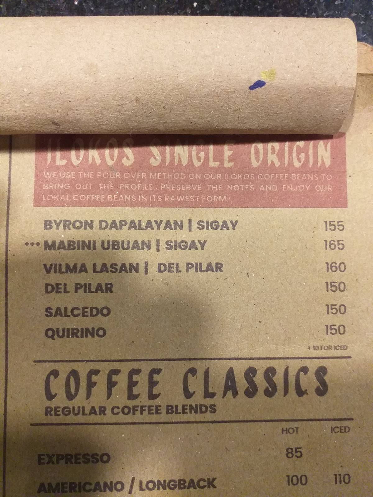 Menu at CAFE AMIAN - Vigan, Vigan City