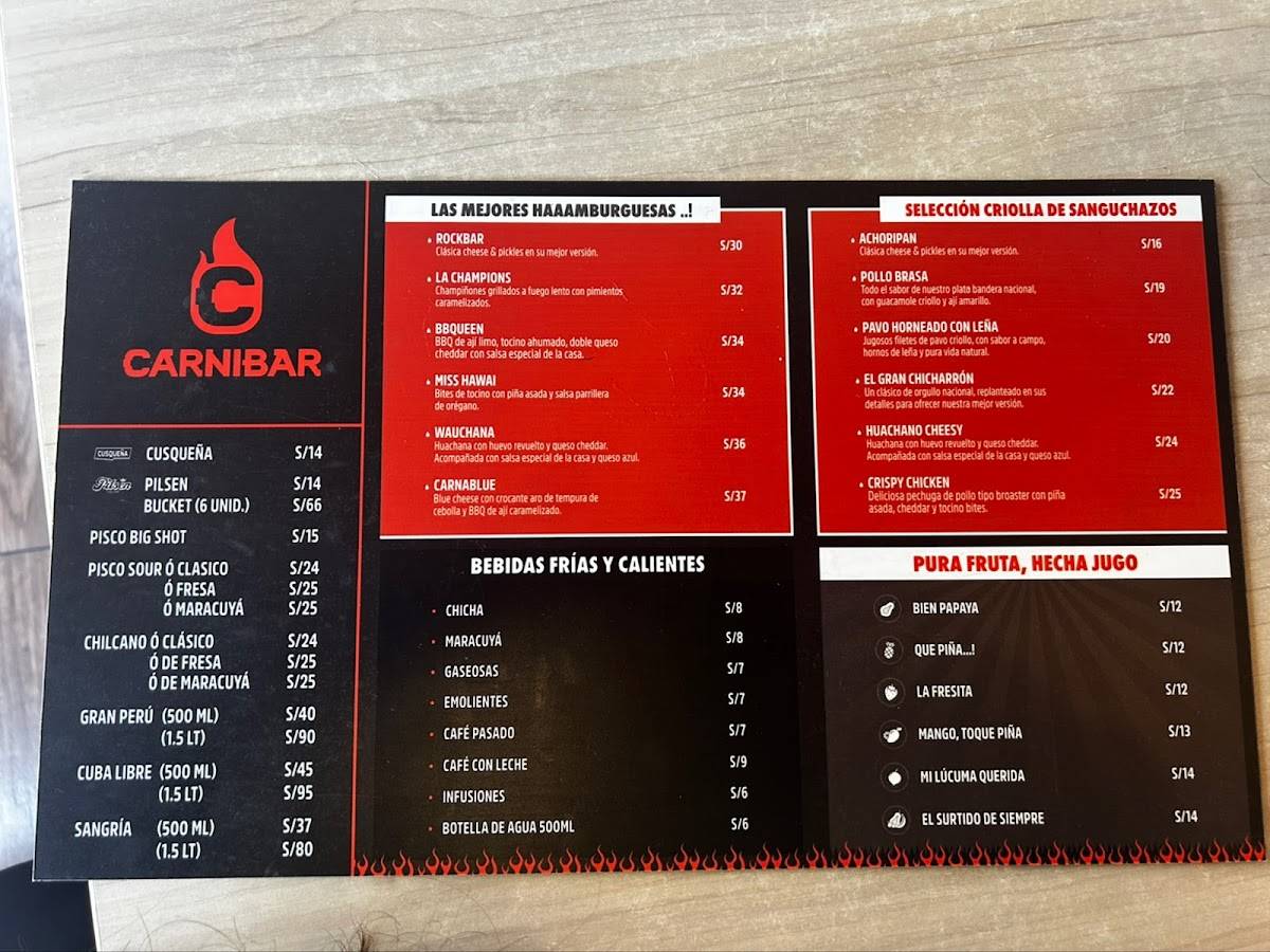 Carta de CARNIBAR, Miraflores