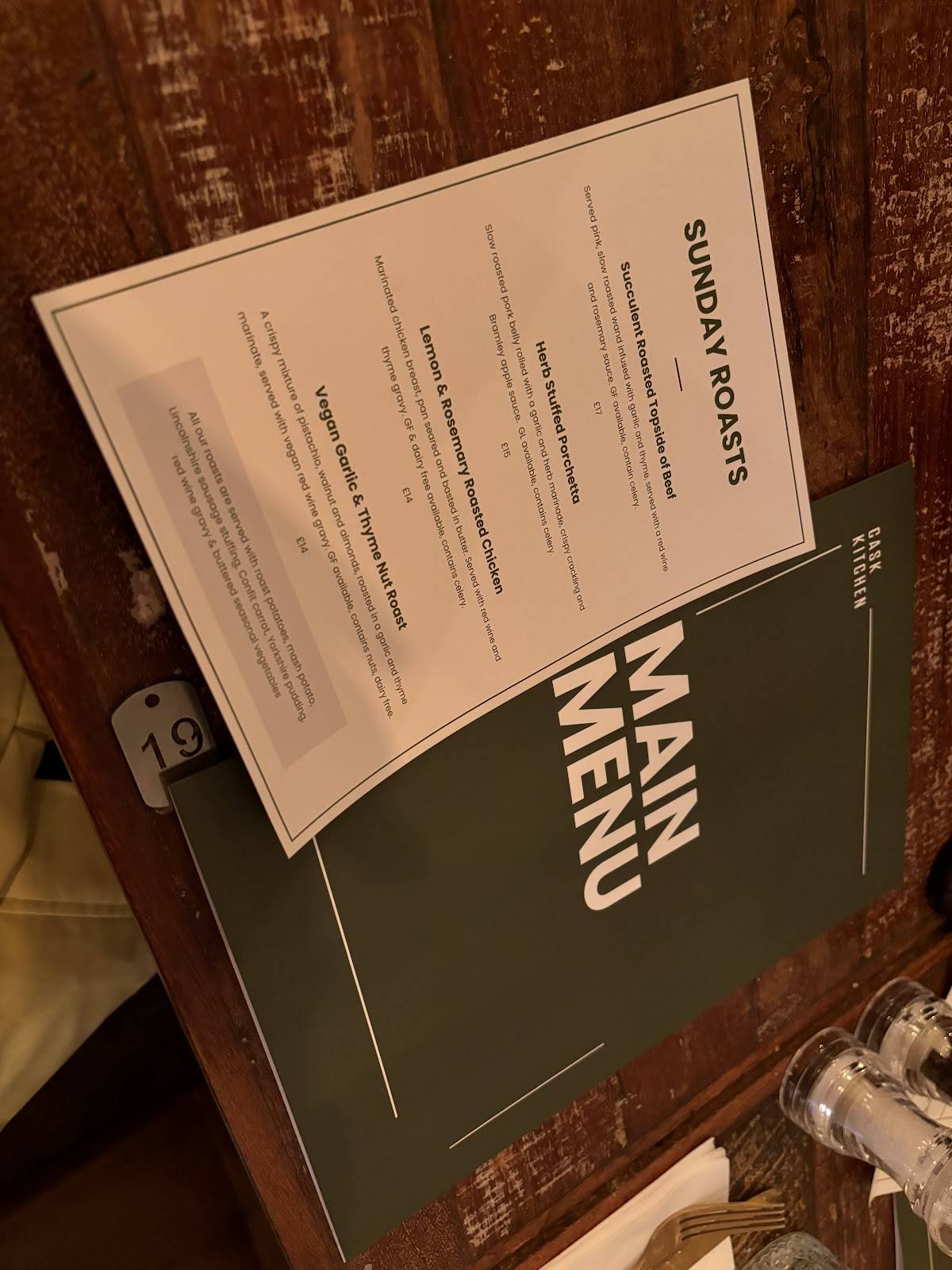 Menu at CASK Kitchen restaurant, Lincoln