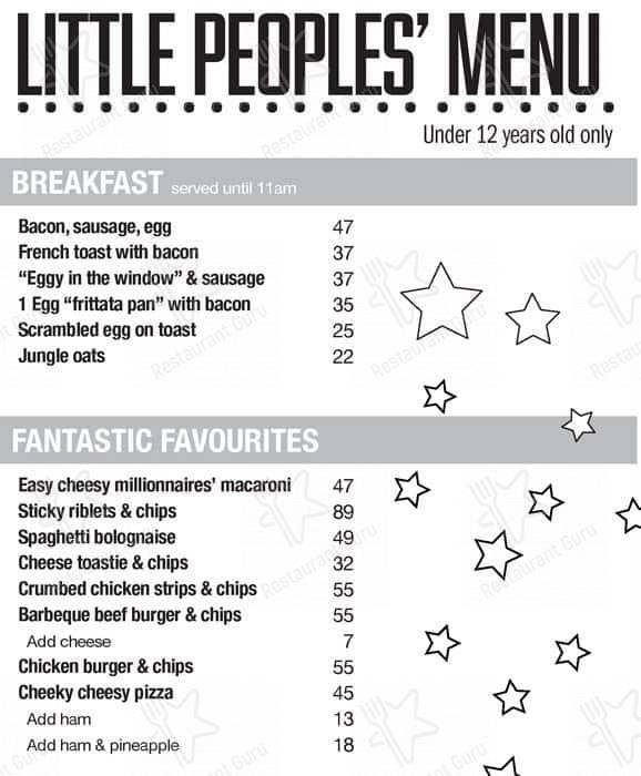 Menu at Circus Circus Gateway restaurant, Durban North, Shop G020