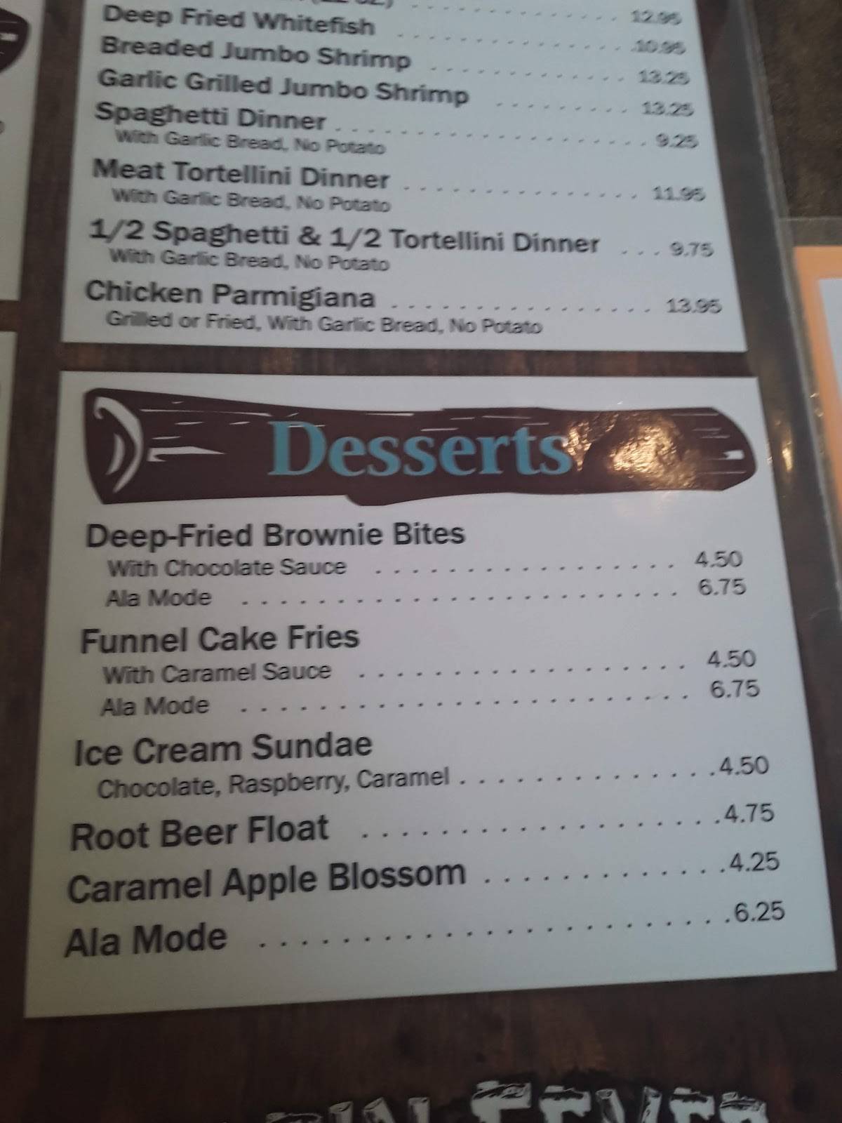 Menu at Cabin Fever Bar & Grill, Peru