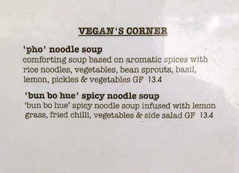 Menu at Cafe 747, Tullamarine
