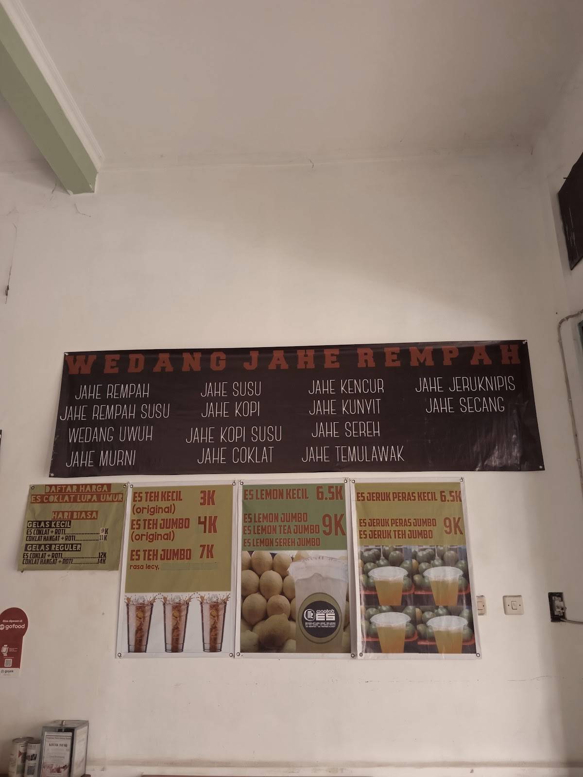 Carta del café Ang, Semarang