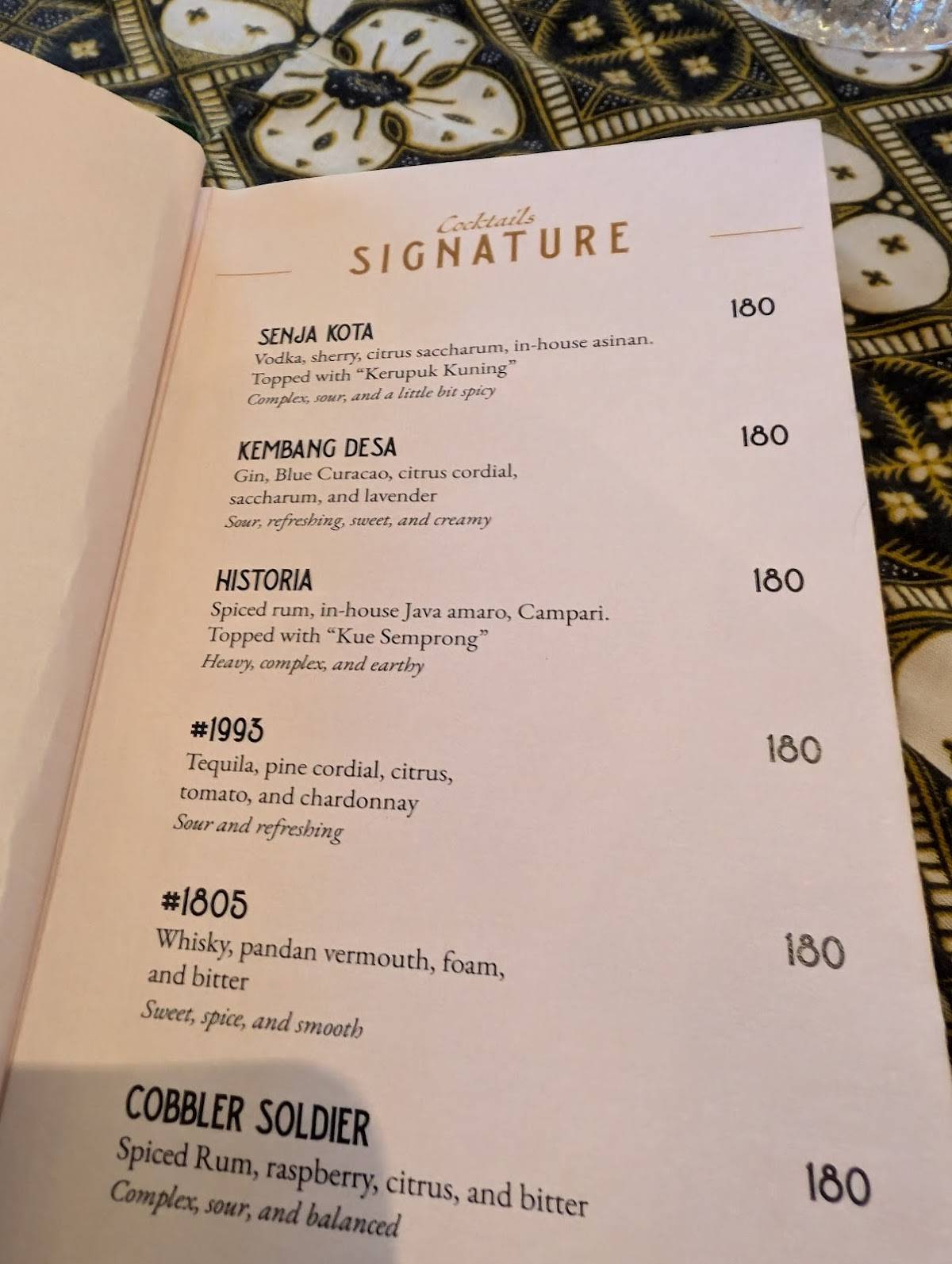 Carta de Café Batavia, West Jakarta, Jl. Pintu Besar Utara No.14