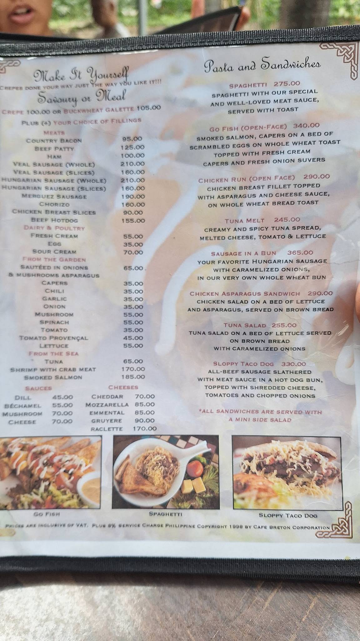 Menu at Cafe Breton Armorica, Makati, H22C+RJR