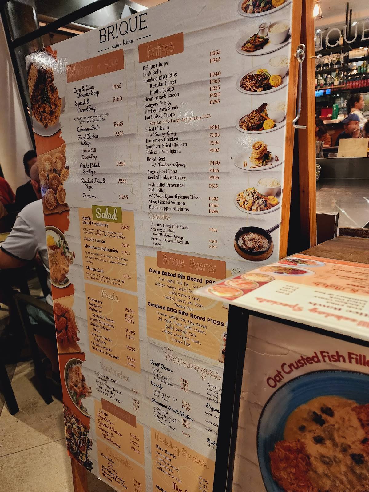 Menu at Brique Modern Kitchen cafe, Cebu City, ayala center cebu