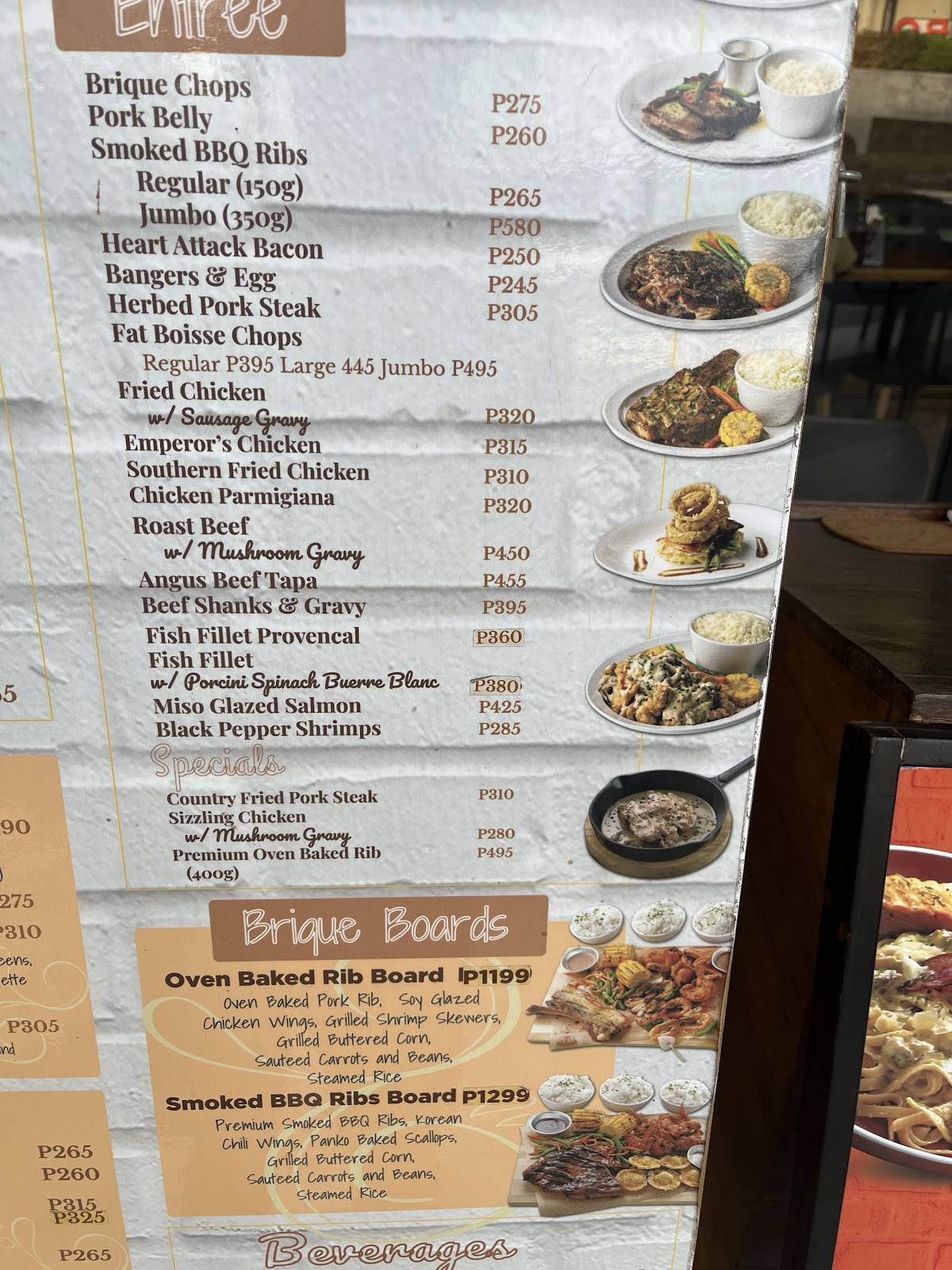 Menu at Brique Modern Kitchen cafe, Cebu City, ayala center cebu