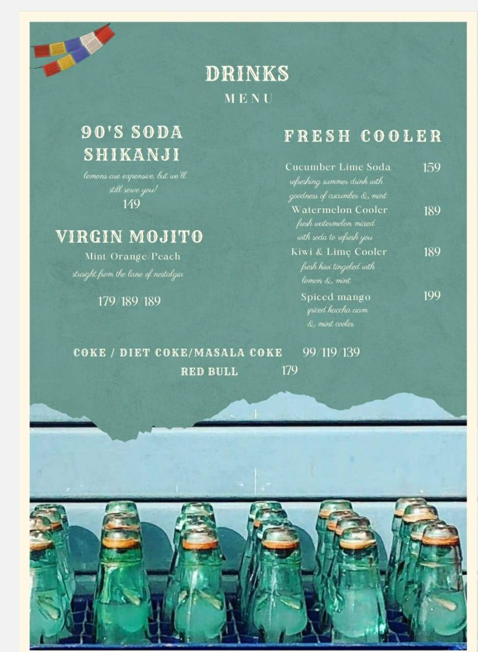 Menu at Cafe 1991, Lucknow