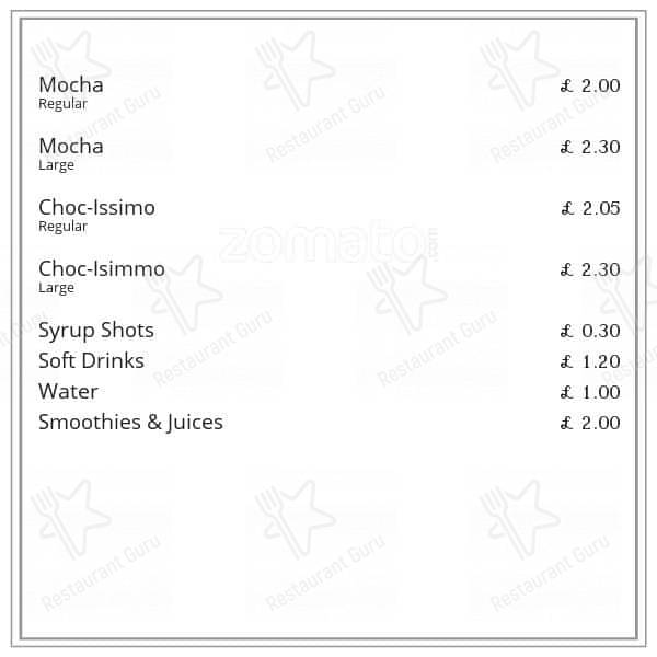 Menu at Caffé Musetti cafe, London, Sheraton Grand London Park Lane