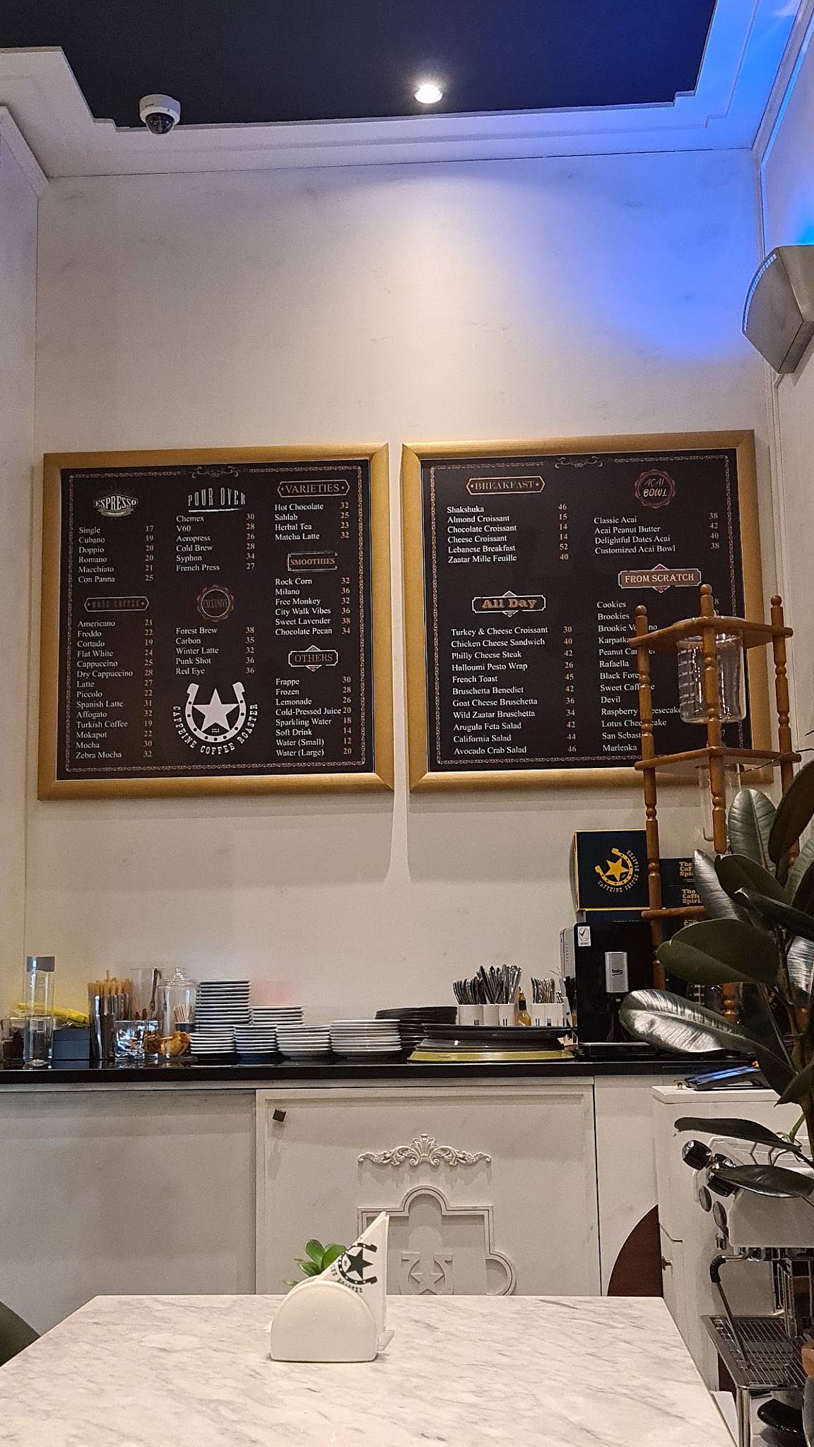 Menu at Caffeine Coffee Roaster cafe, Dubai