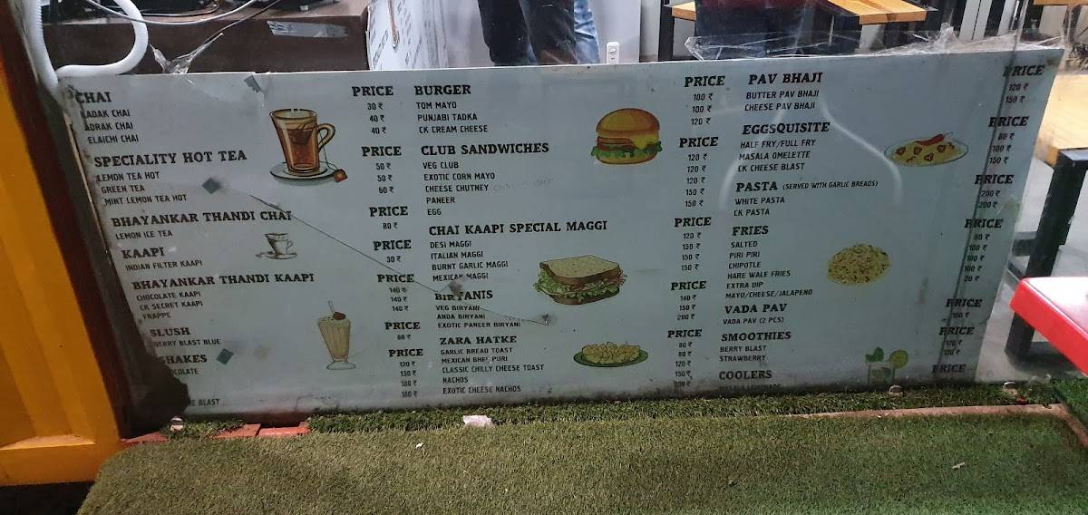 Menu at Chai Kaapi Decathlon Indore, Indore