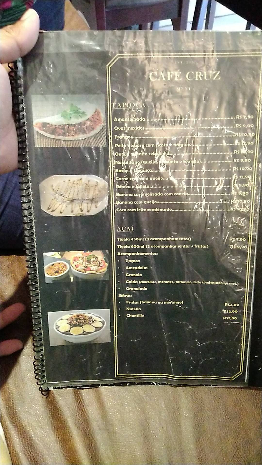 Menu em Café Cruz, Araruama