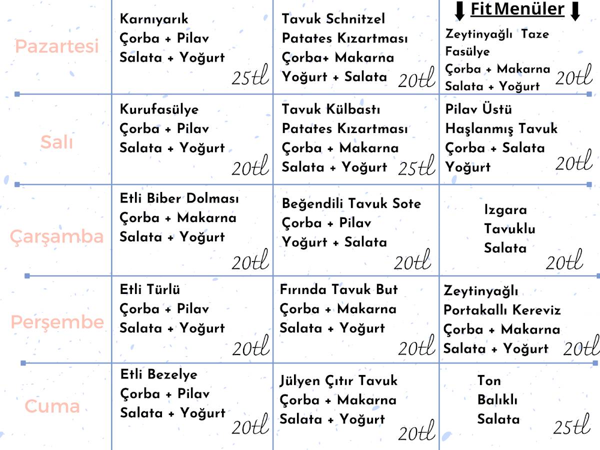 Menu at Cafe Hazır Yemek, Istanbul Menu at Cafe Hazır Yemek, Istanbul
