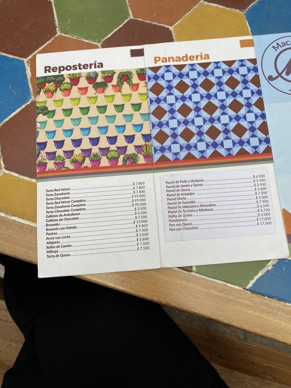 Carta de Café Macanas, Jardín, a 3-101