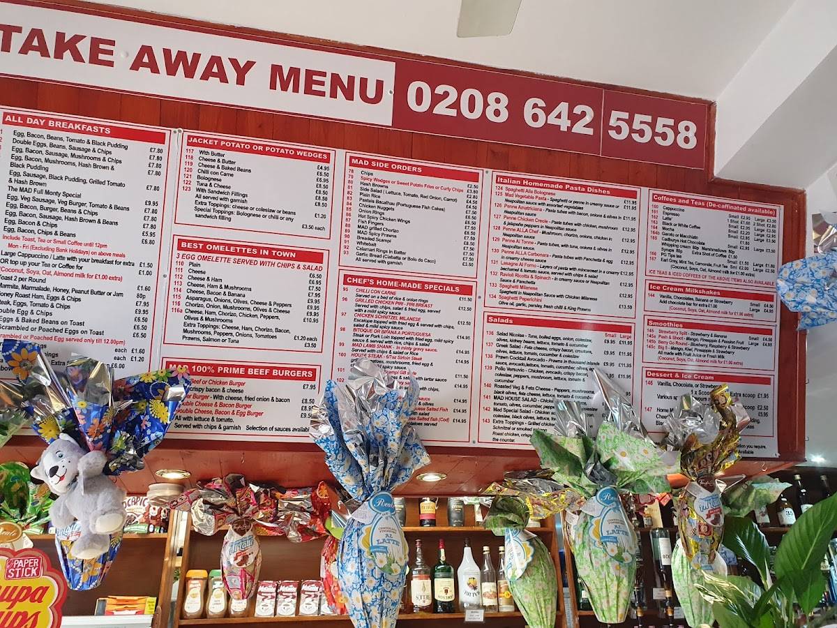 Menu at Mad Coffee Bar, Sutton