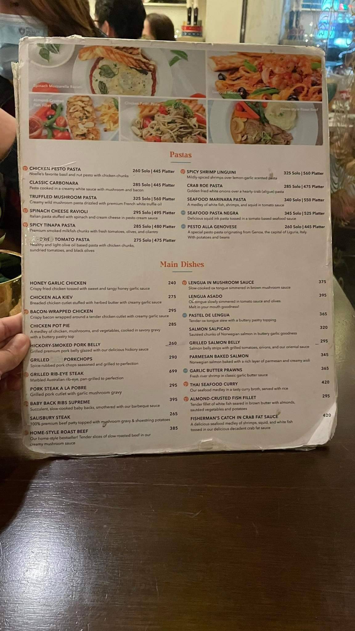 Carta de Café Noelle, San Fernando