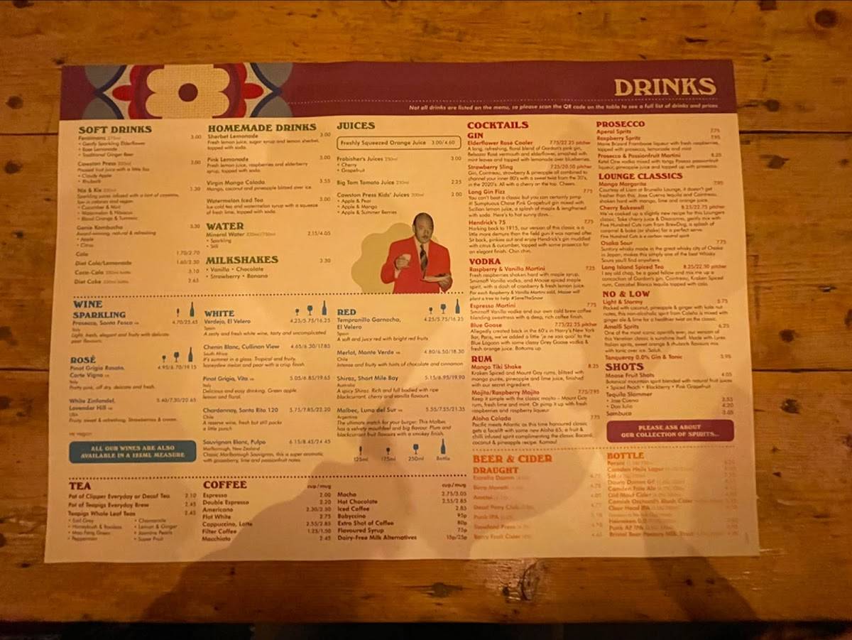 Menu at Nordico Lounge restaurant, Ormskirk