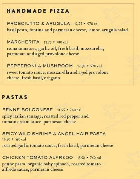 Menu at Nordstrom cafe, Las Vegas, Fashion Show Mall