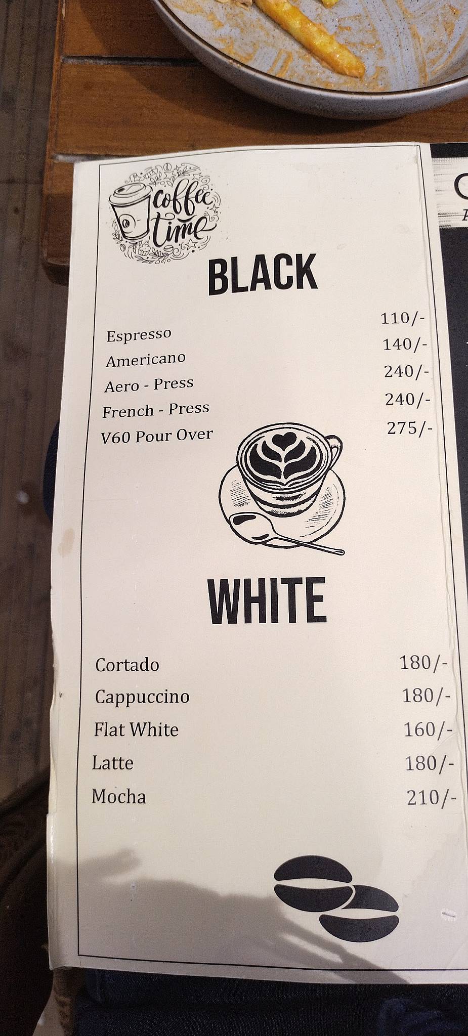 Menu at Offlimits Coffee Kasol, Kasol
