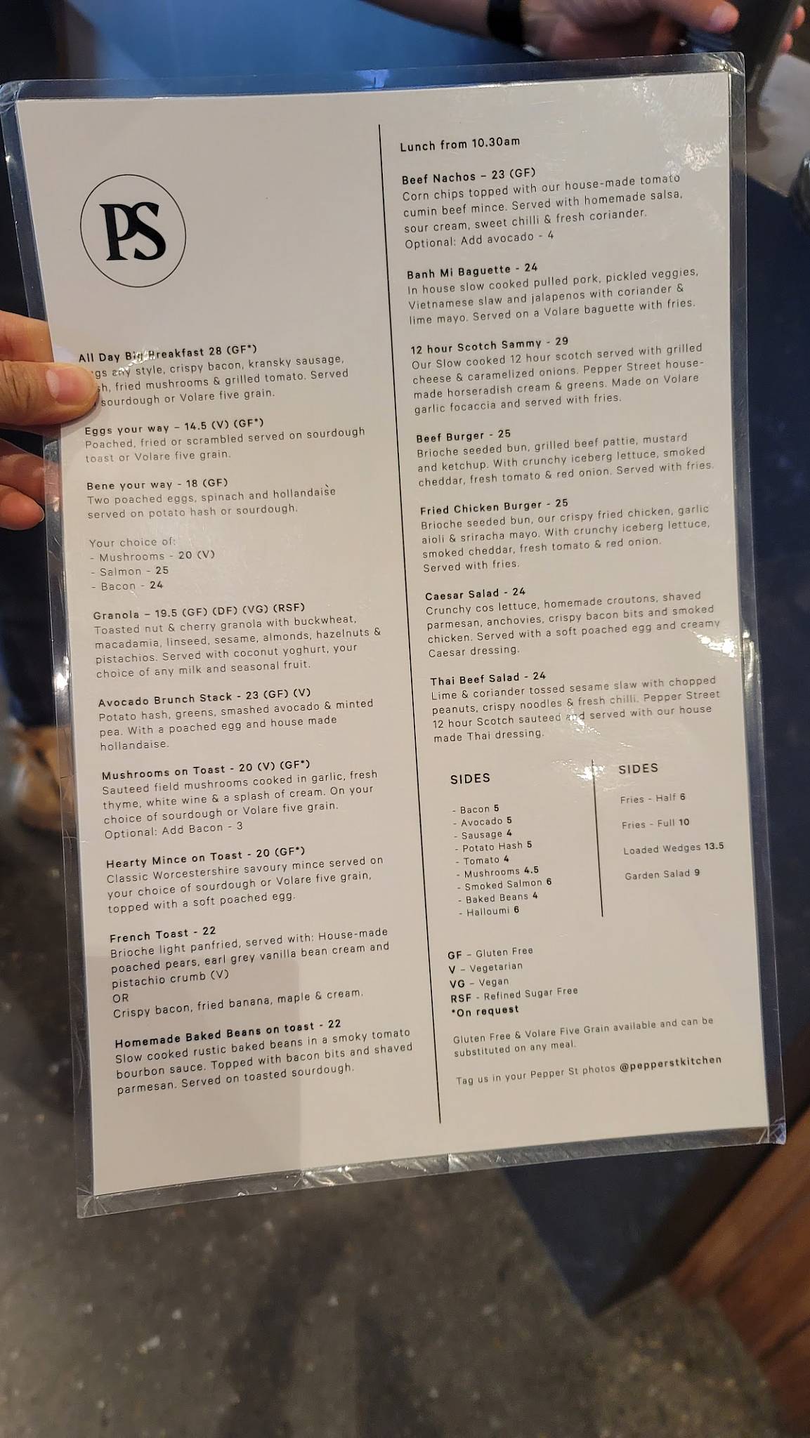 Menu at Pepper Street Kitchen cafe, Matamata